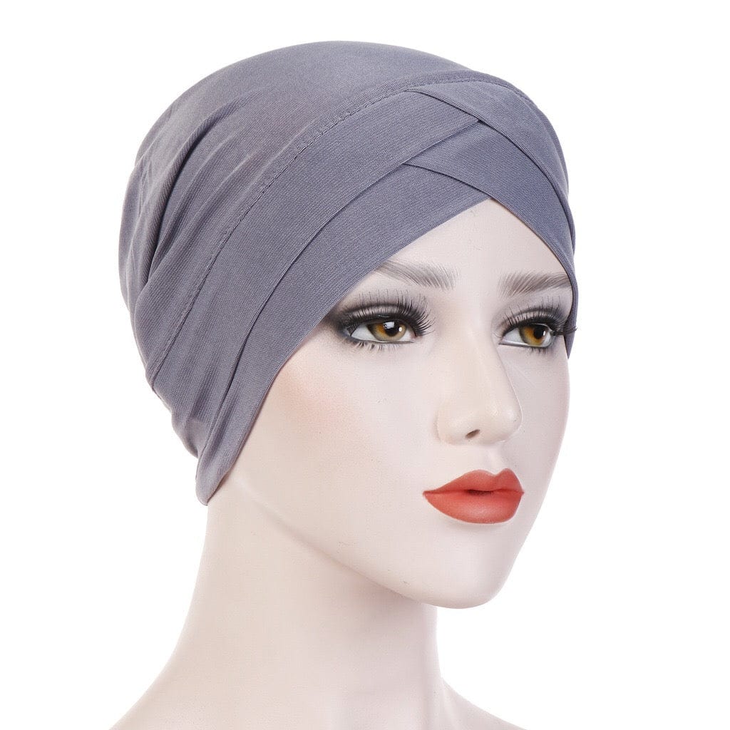 Woman Grey Turban Hat | Bonnet - Grey | Turbans Stuff – Turbansstuff