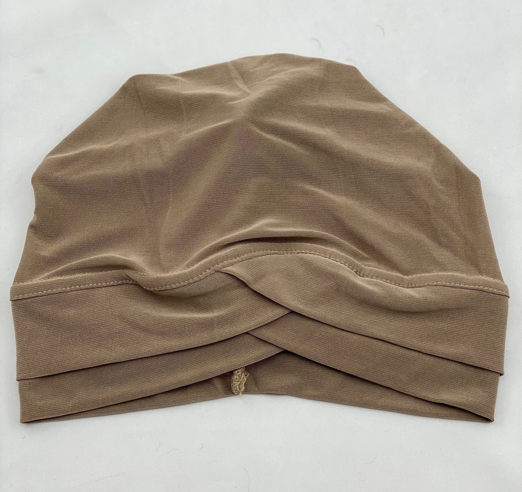 Woman Tan Turban Hat | Bonnet - Tan | Turbans Stuff – Turbansstuff