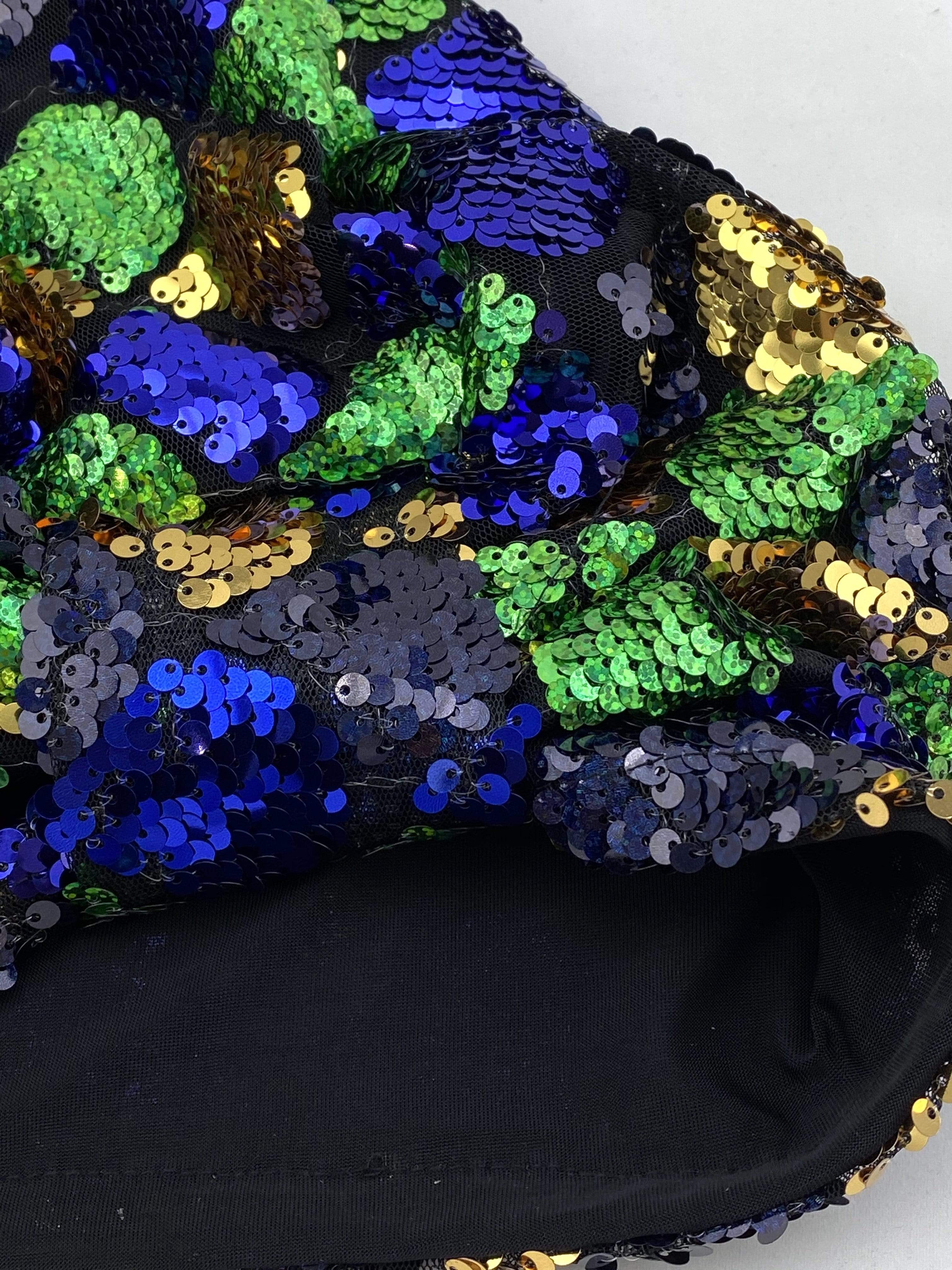 Turban Sequin (Designer Mask Not Included) - Blue Green Set – Turbansstuff