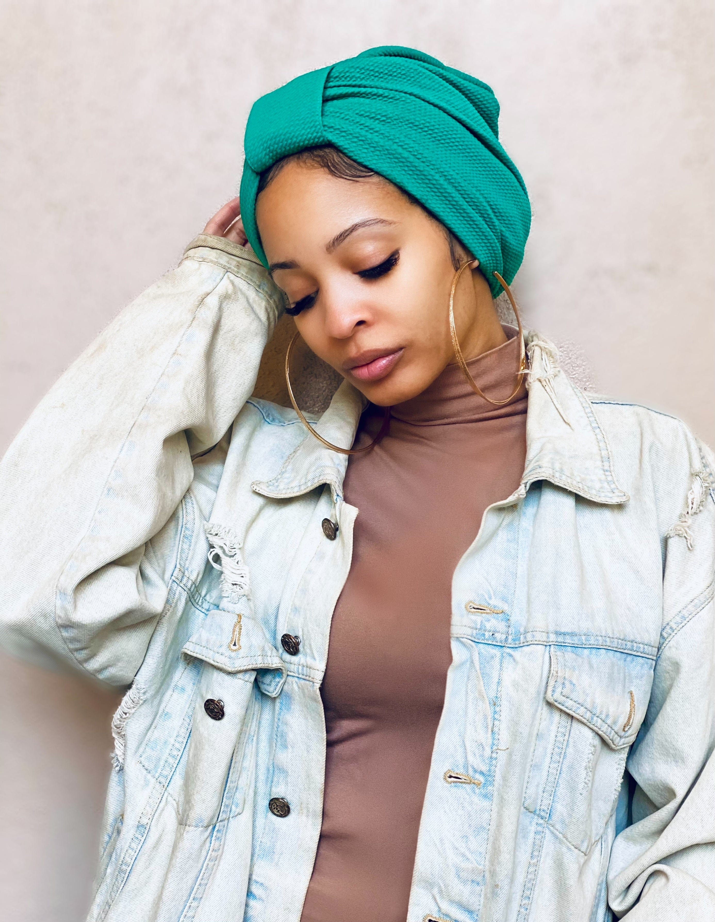 Green Head Wrap Turban Women | Turban Basic | Turbans Stuff – Turbansstuff