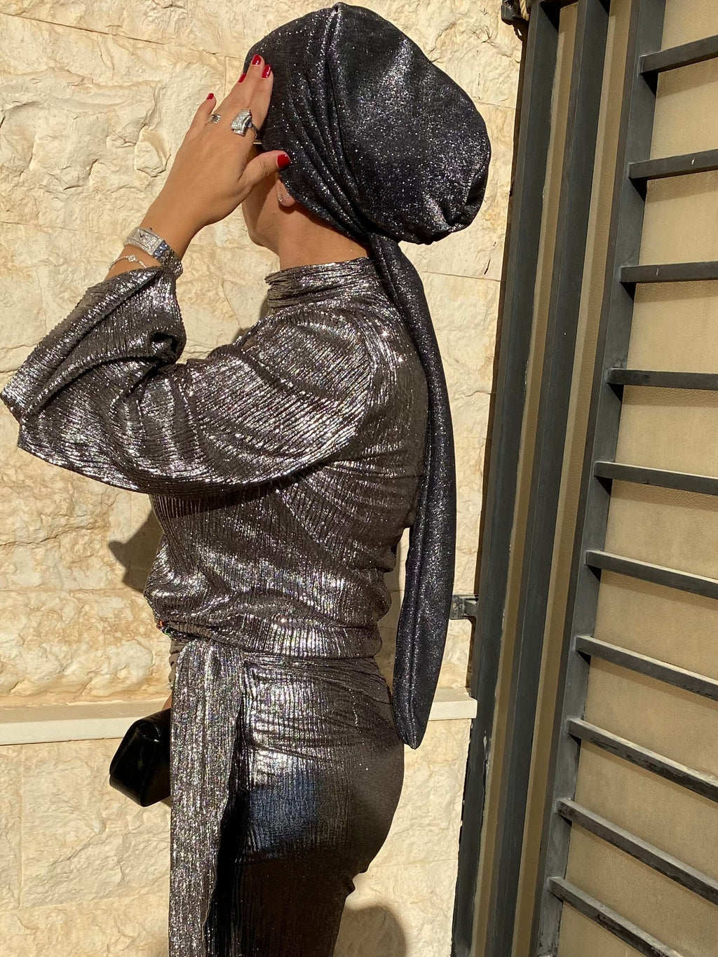 Silver bonnet headwraps | Beanie Wrap Silver | Turbans Stuff – Turbansstuff