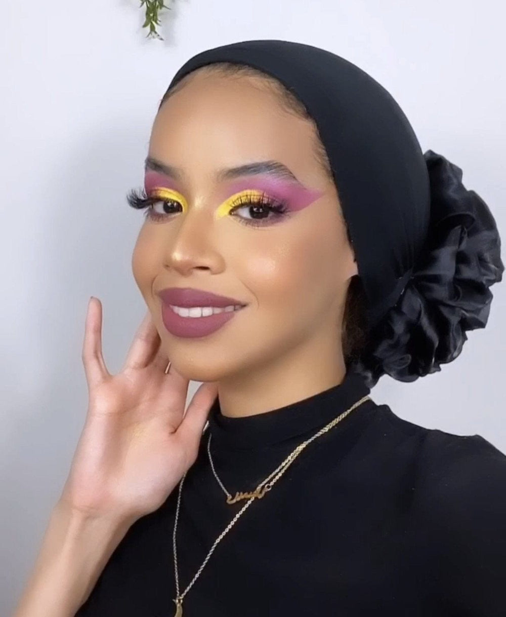 Volumizing Scrunchie Cap - Black – Turbansstuff