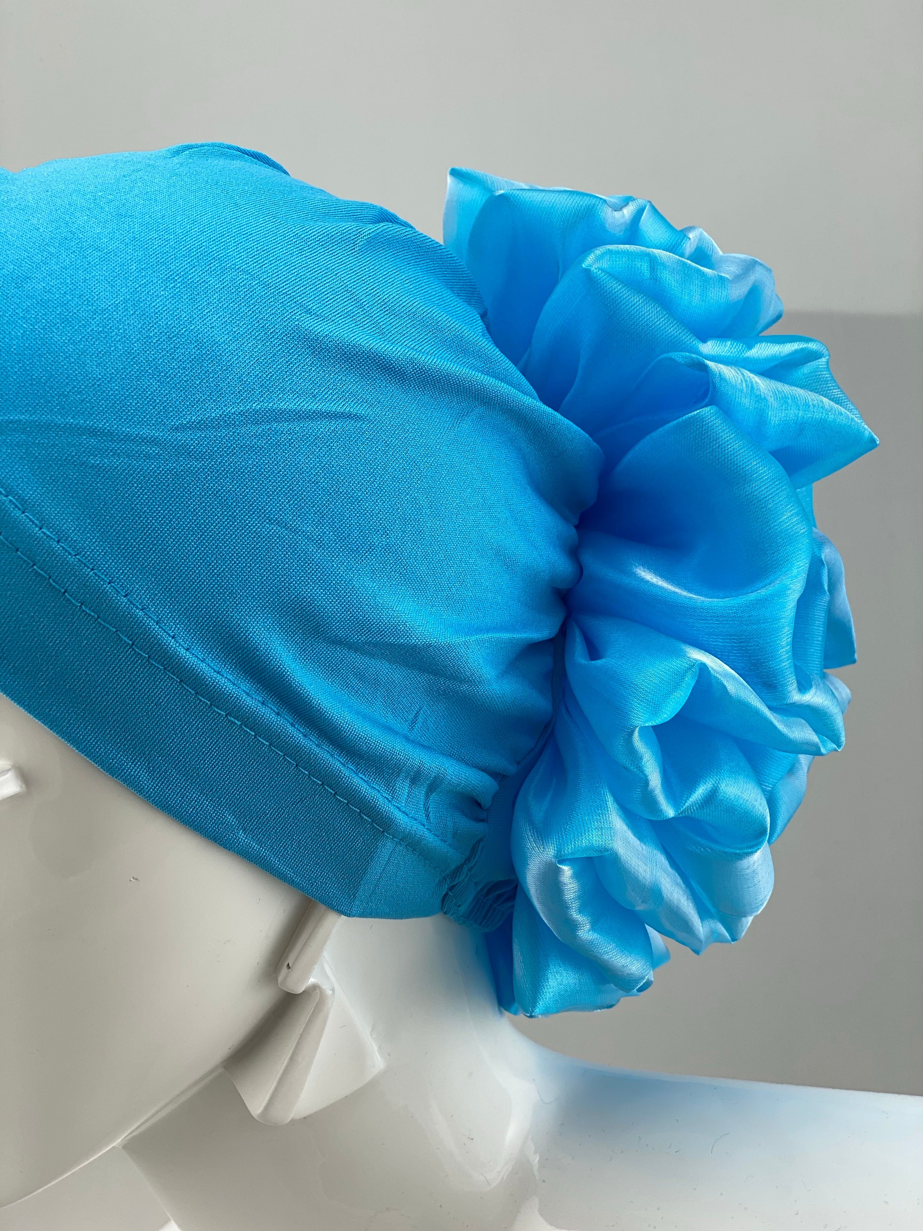Volumizing Scrunchie Cap - Blue – Turbansstuff