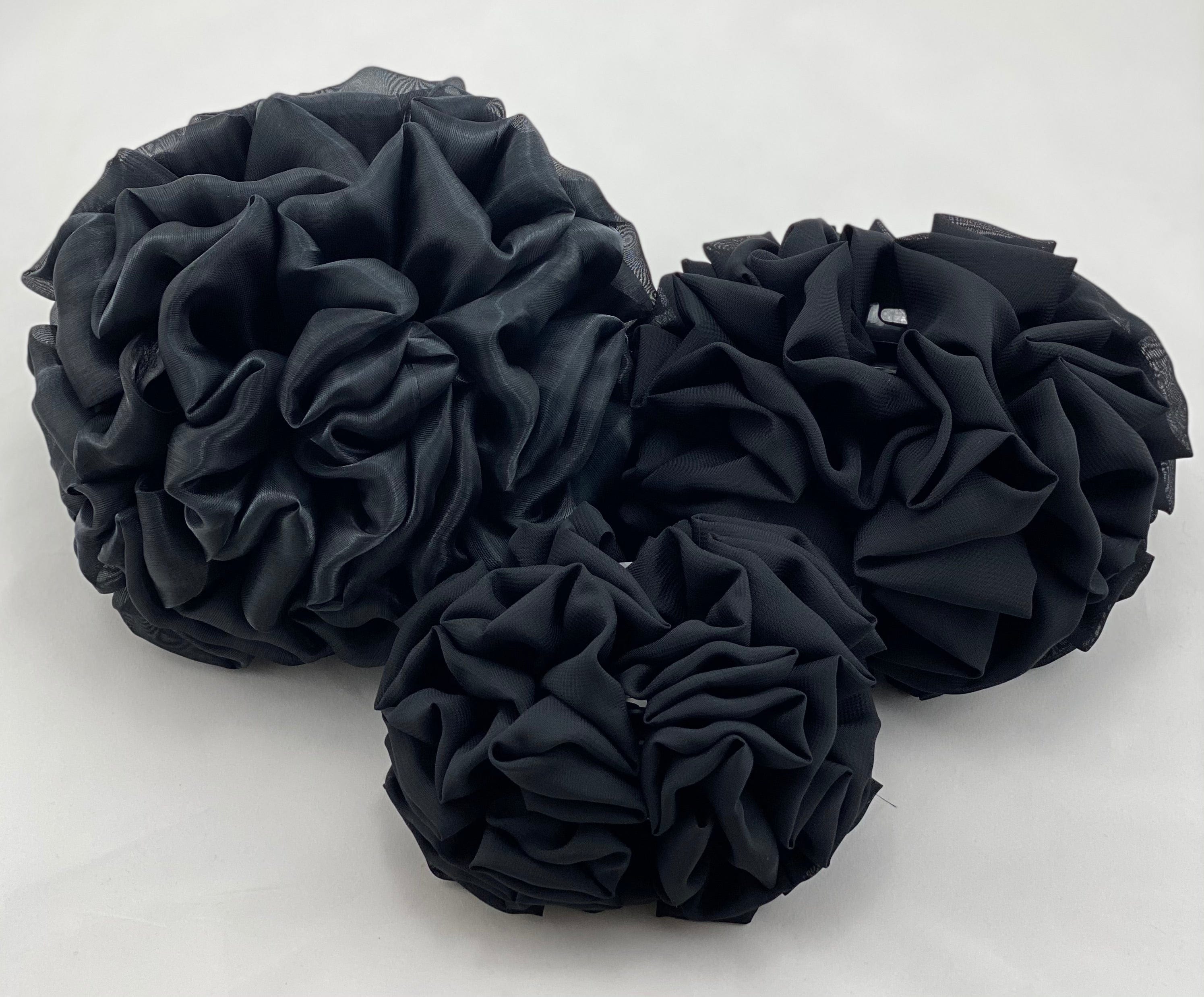 Volumizing Scrunchie Hair Clip - Medium Size - Black – Turbansstuff