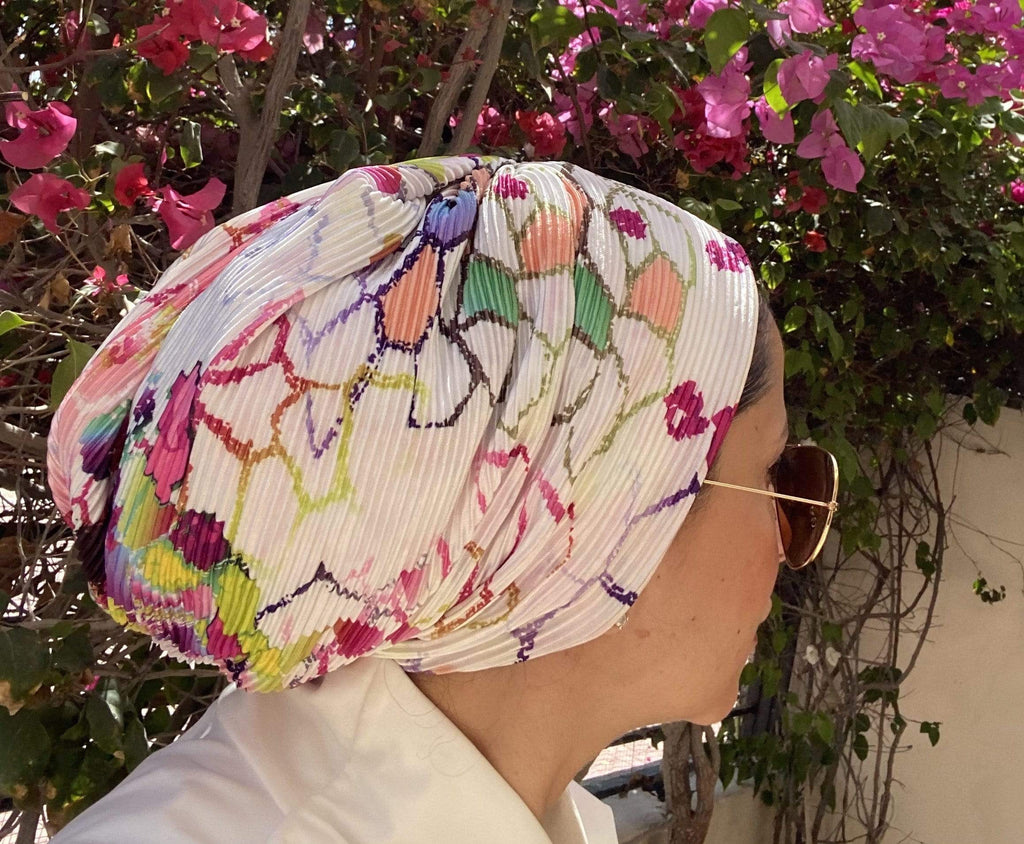 Rose Printed Beanie | Beanie Pleated - Roses | Turbans Stuff – Turbansstuff