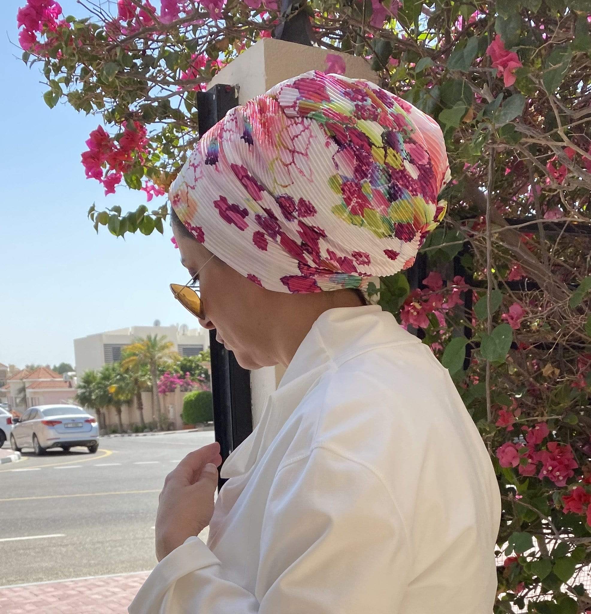 Rose Printed Beanie | Beanie Pleated - Roses | Turbans Stuff – Turbansstuff