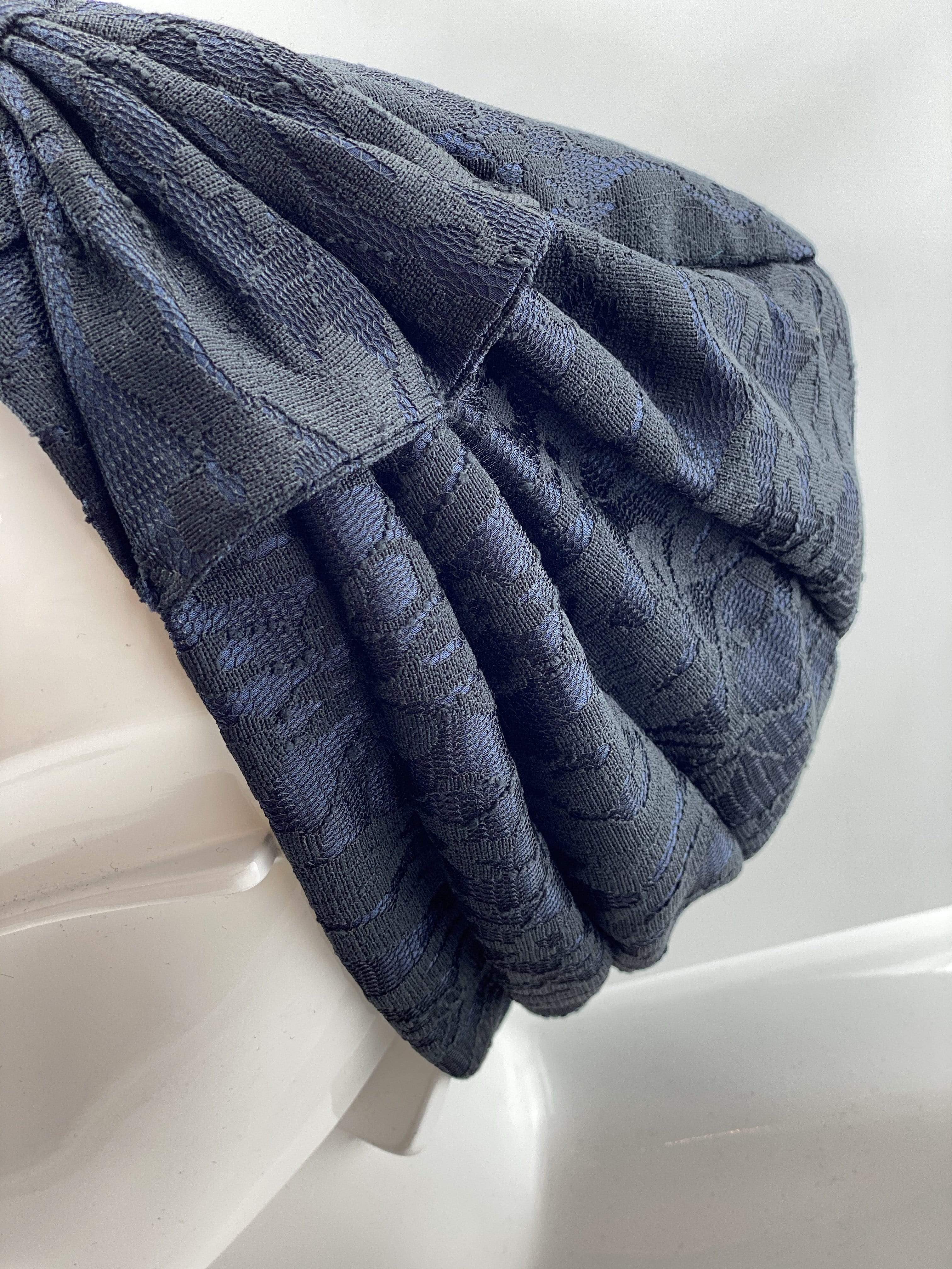 Navy Black Lace Beanie | Navy Black | Turbans Stuff – Turbansstuff