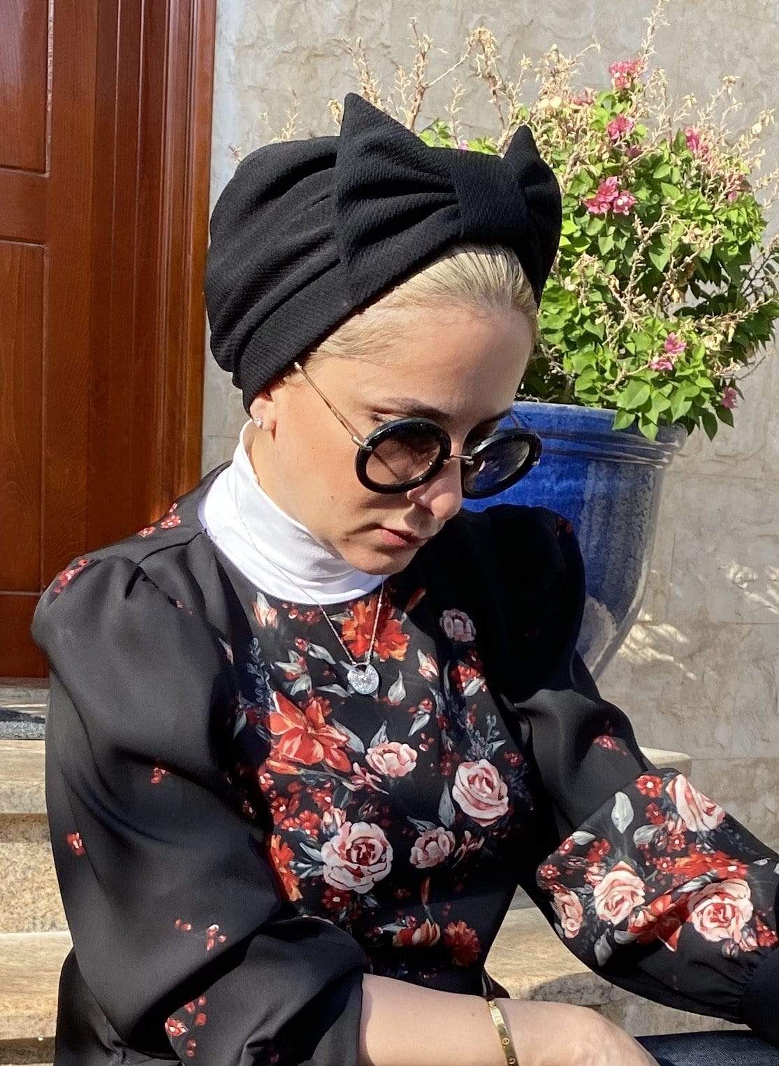 Fashionable Bow Turban | Turban Bow - Black | Turbans Stuff – Turbansstuff